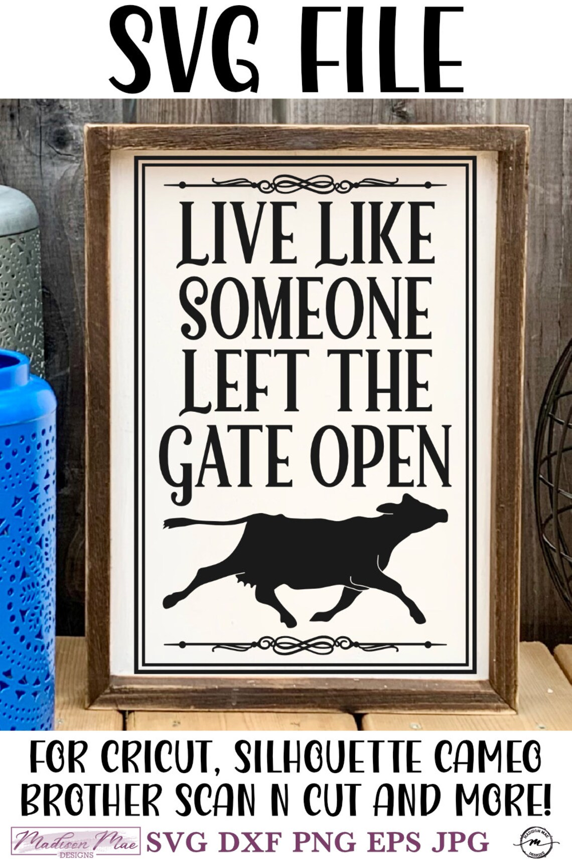 Funny Cow Sign Farmhouse SVG File for Cricut Silhouette - Etsy