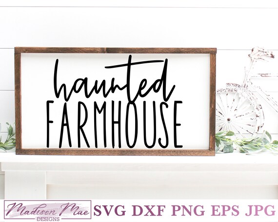 Haunted Farmhouse Halloween Decor SVG Design for Cricut | Etsy