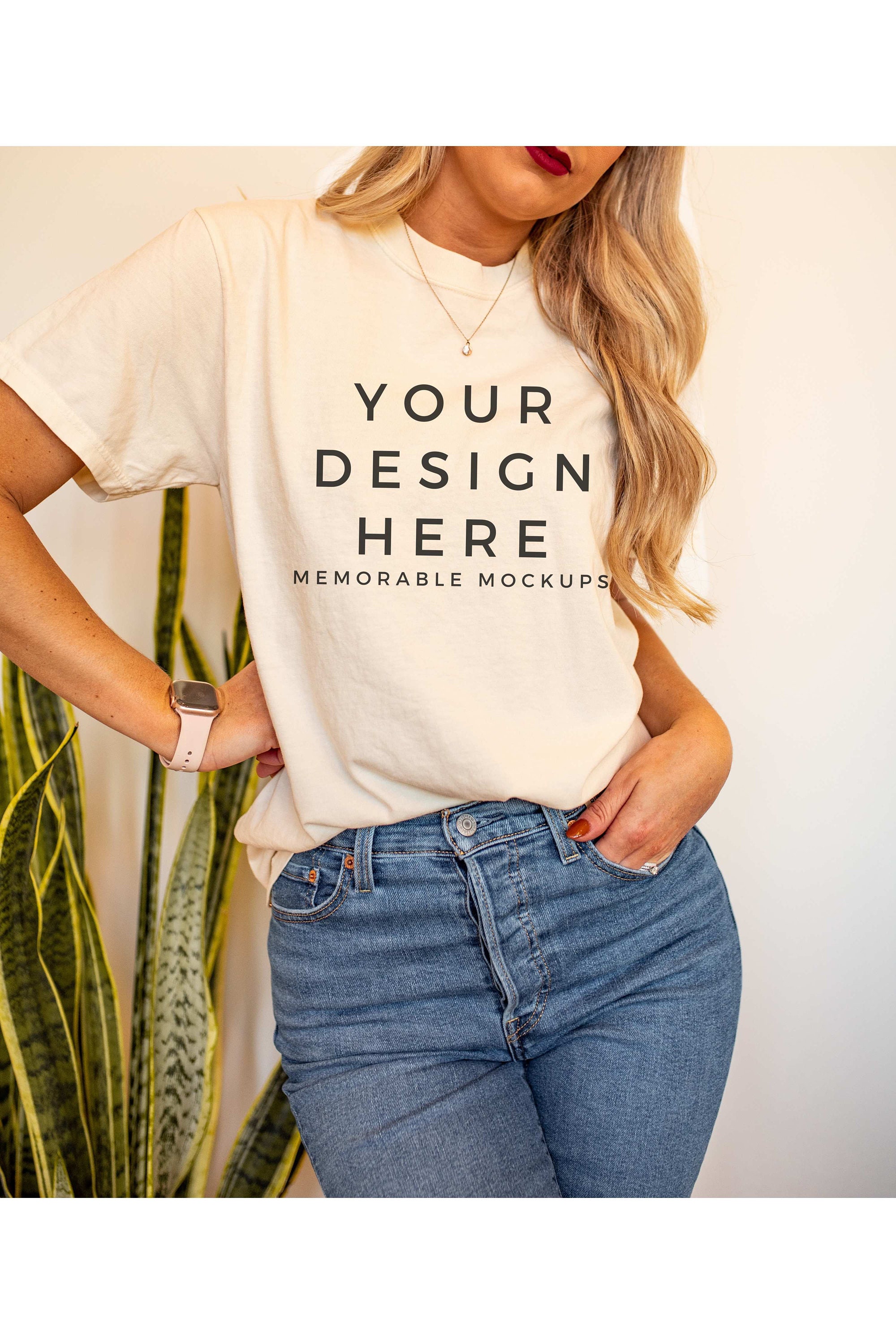Comfort Colors C1717 Ivory Shirt Mockup - Ivory Shirt Mockup - Comfort ...