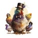 Watercolor Chicken Family Sublimation PNG, Chicken Family Digital ...