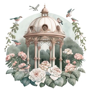 Watercolor Bird Aviary With Flowers Sublimation PNG, Bird Aviary ...