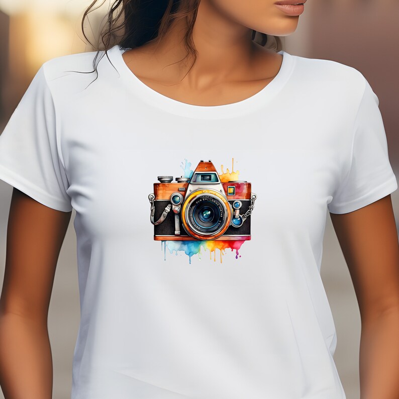 20 Watercolor Rainbow Camera Digital Clipart, Camera Sublimation ...