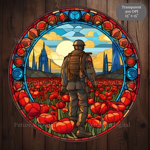 23 Remembrance Day Stained Glass PNG, Poppy Day Art, Lest We Forget ...