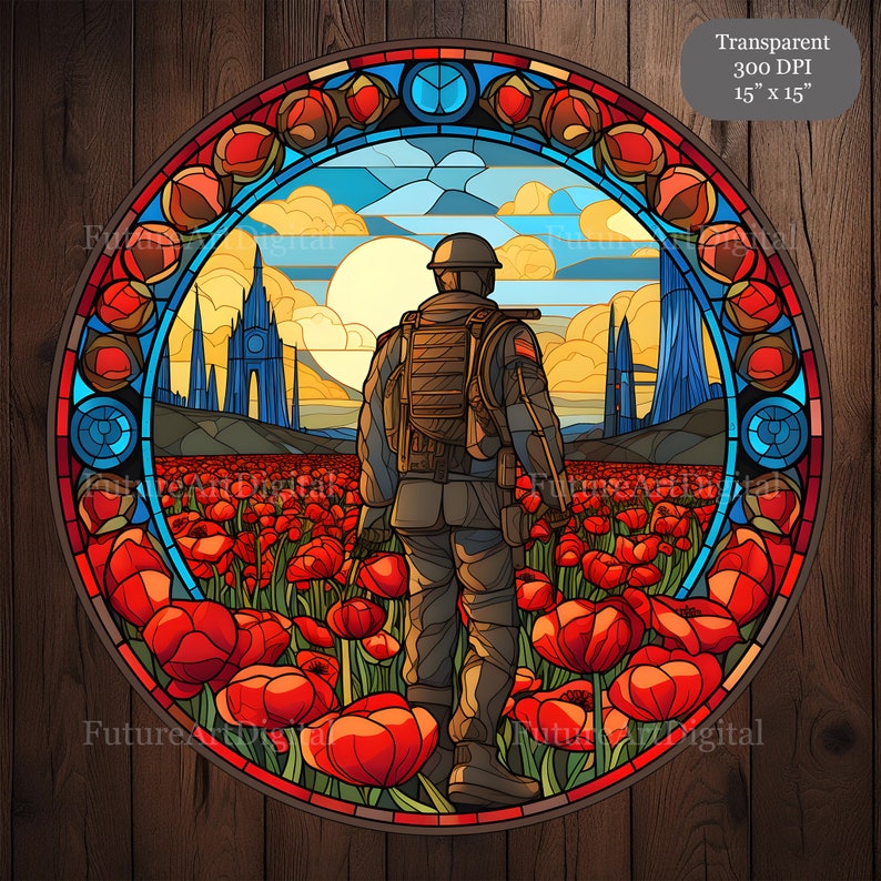23 Remembrance Day Stained Glass PNG, Poppy Day Art, Lest We Forget ...