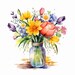 Watercolor Spring Flower Bouquet Sublimation PNG, Flower Bouquet ...