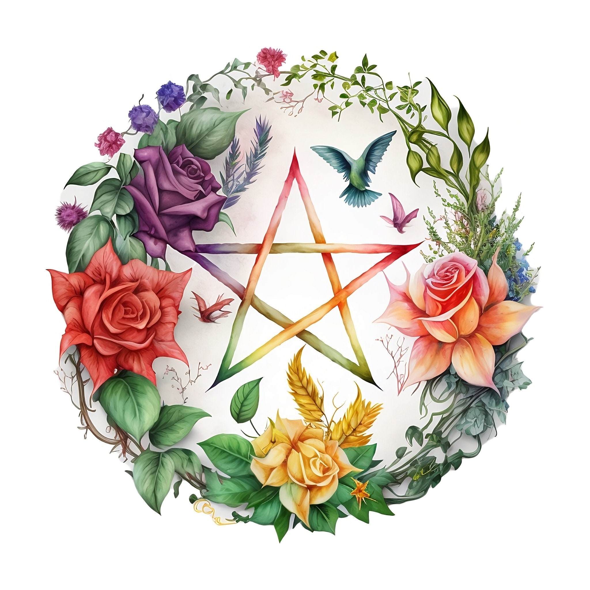 Watercolor Pentagram PNG Pentagram Digital Clipart Pentagram - Etsy