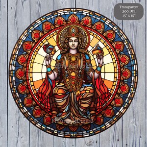 Stained Glass Kali Sublimation PNG, Hindu Goddess Printable Wall Art ...