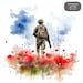 Watercolor Soldier With Poppy Digital Clipart, Veteran's Day Printable ...