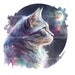 Watercolor Celestial Moon Cat PNG, Moon Cat Digital Clipart, Cat ...