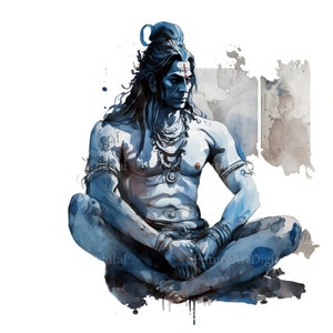 Watercolor Shiva Sublimation PNG, Shiva Digital Clipart, Shiva ...