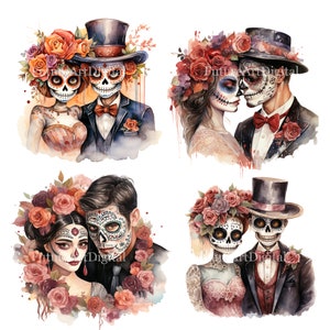 33 Watercolor Day of the Dead PNG, Día De Muertos Digital Clipart, Dia ...