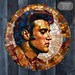 12 Stained Glass Elvis Presley Digital Clipart, Elvis Coaster ...