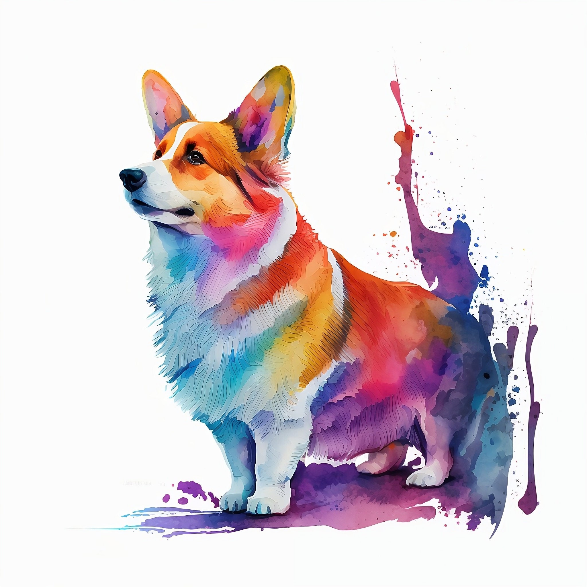 Watercolor Corgi Clipart Corgi Nursery Wall Decor Kids Room - Etsy