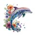 Watercolor Dolphin Digital Clipart, Dolphin Nursery Wall Art, Dolphin ...