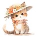 Watercolor Kitten Wearing a Hat Digital Clipart Cute Kitten - Etsy