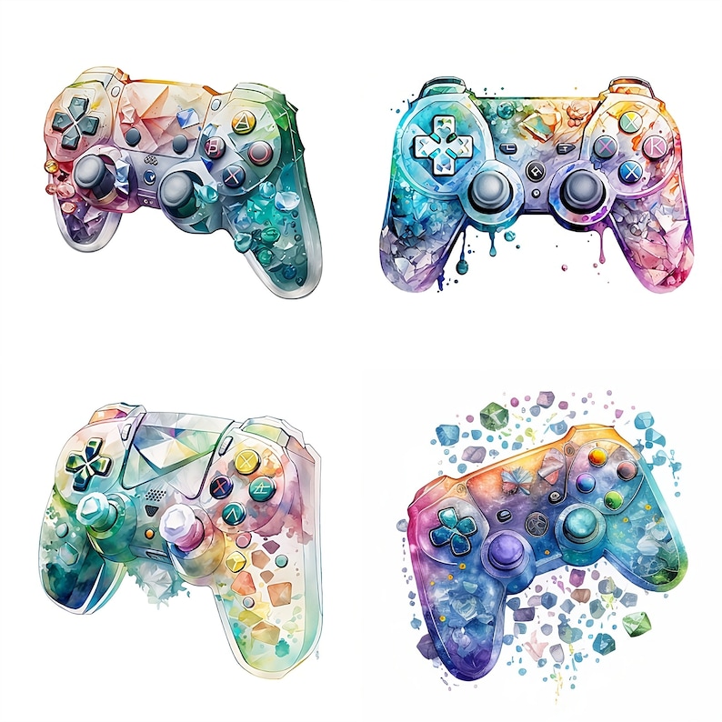 Watercolor Gaming Controller PNG Ps Controller Sublimation - Etsy