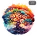 12 Watercolor Tree of Life Sublimation PNG, Colorful Tree of Life ...