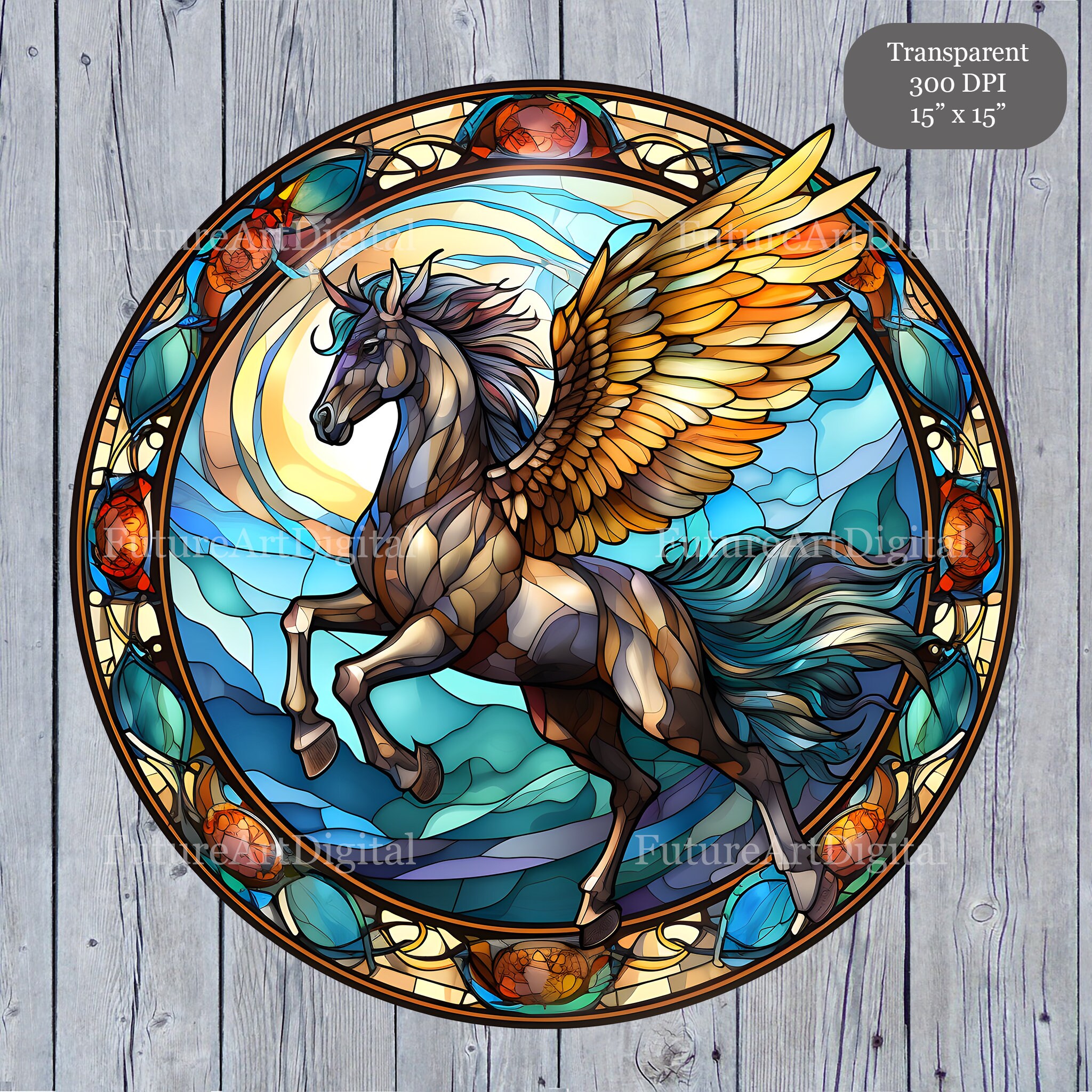 25 Stained Glass Pegasus Printable Clipart, Pegasus Digital Clipart ...