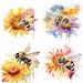 Watercolor Bee on a Flower Sublimation PNG, Bee Printable Wall Art, Bee ...