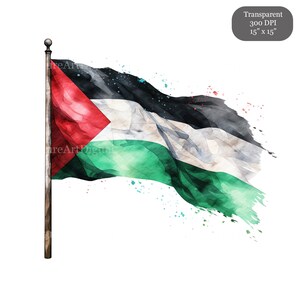 11 Watercolor Palestine Flag Digital Clipart, Palestine Flag ...