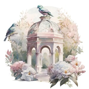 Watercolor Bird Aviary With Flowers Sublimation PNG, Bird Aviary ...