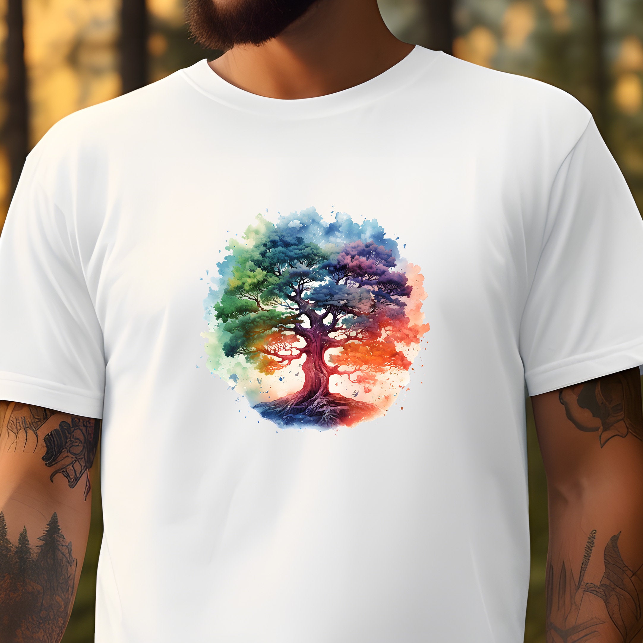 12 Watercolor Tree of Life Sublimation PNG, Colorful Tree of Life ...
