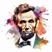 Watercolor Abraham Lincoln Digital Clipart, Abe Lincoln Sublimation PNG ...
