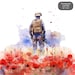 Watercolor Soldier With Poppy Digital Clipart, Veteran's Day Printable ...