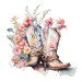 Watercolor Cowboy Boots Sublimation PNG, Cowgirl Boots Digital Clipart ...