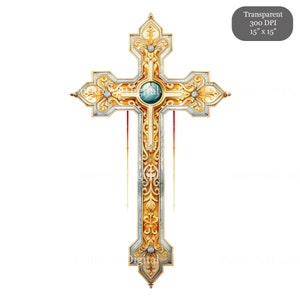 15 Transparent Cross Digital Clipart, Watercolor Fancy Cross ...