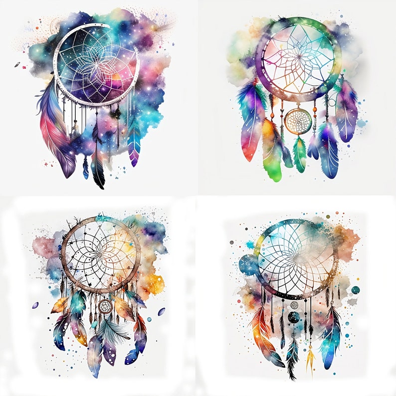 Watercolor Dream Catcher PNG Dream Catcher Digital Clipart - Etsy