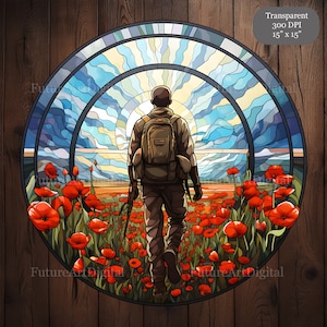 23 Remembrance Day Stained Glass PNG, Poppy Day Art, Lest We Forget ...