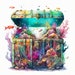 Watercolor Treasure Chest PNG, Underwater Sea Life With Treasure Chest ...