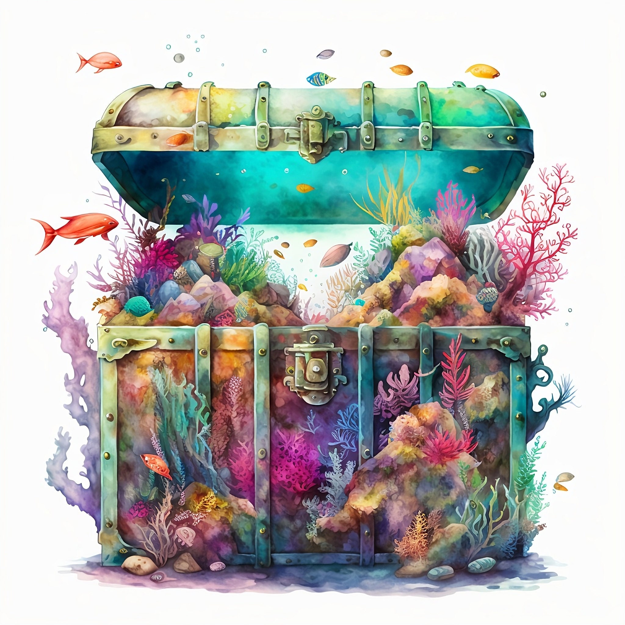 Sunken Treasure Chest Drawing