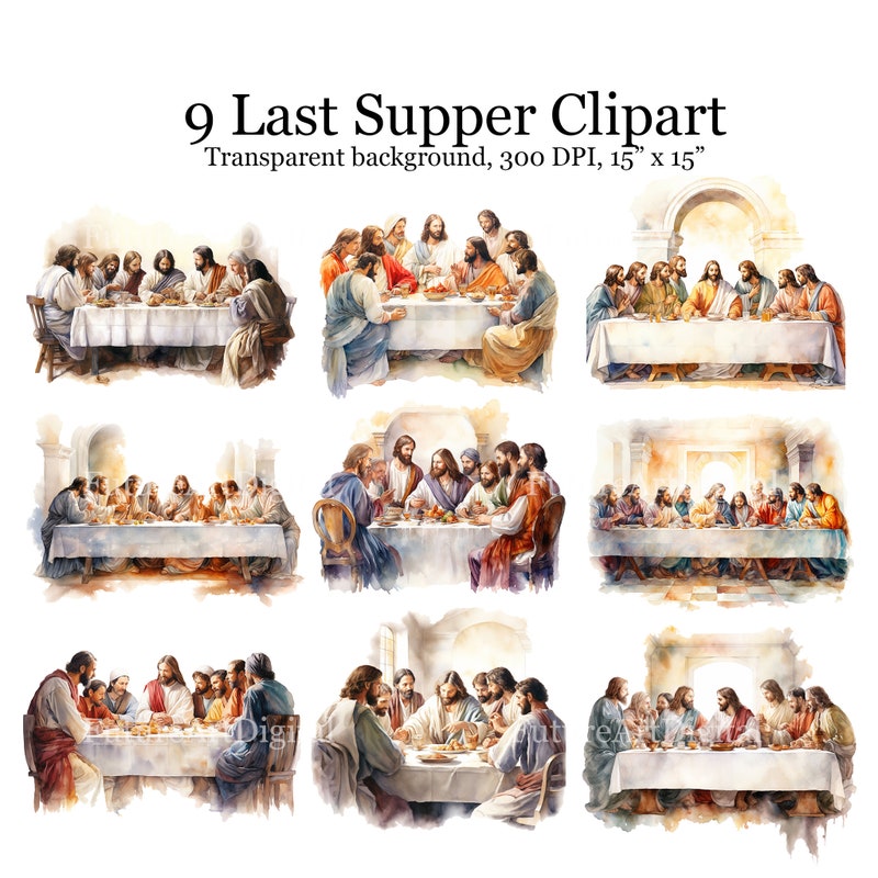 Last Supper Clipart - Etsy
