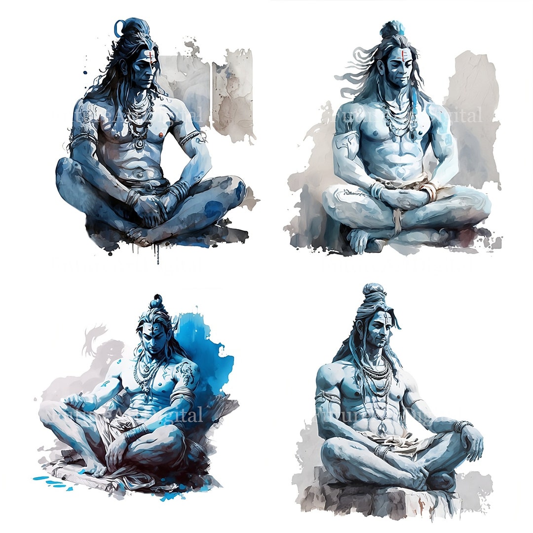 Watercolor Shiva Sublimation PNG, Shiva Digital Clipart, Shiva ...