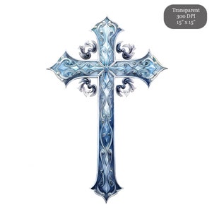 15 Transparent Cross Digital Clipart, Watercolor Fancy Cross ...
