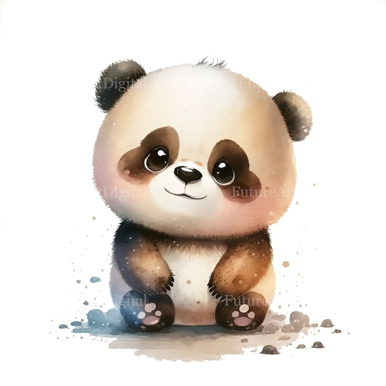 Watercolor Chibi Baby Panda Sublimation PNG Chibi Panda Baby - Etsy