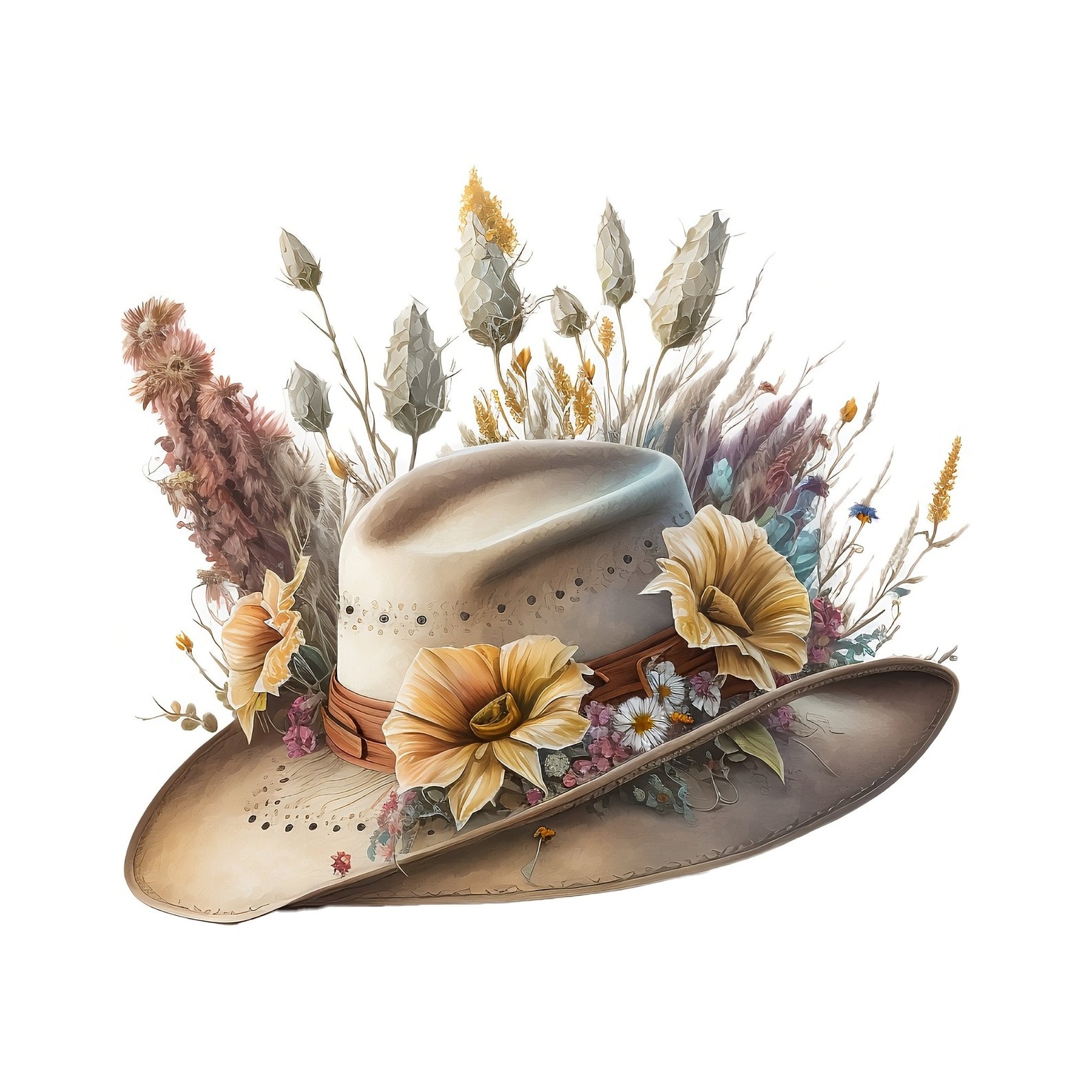Watercolor Cowboy Hat Sublimation PNG Cowboy Hat Digital - Etsy