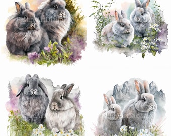 Peering Cute Angora Bunny Sticker Rabbit Car Decal, Bunny Laptop Decal ...