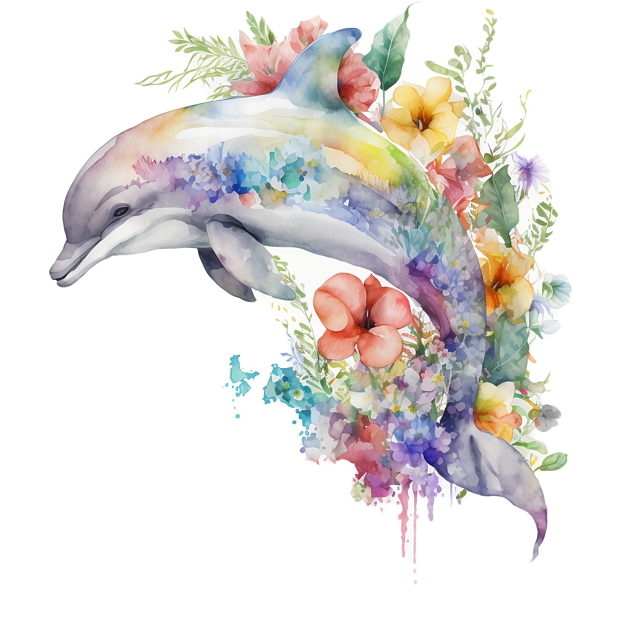 Watercolor Dolphin Digital Clipart Dolphin Sublimation PNG - Etsy