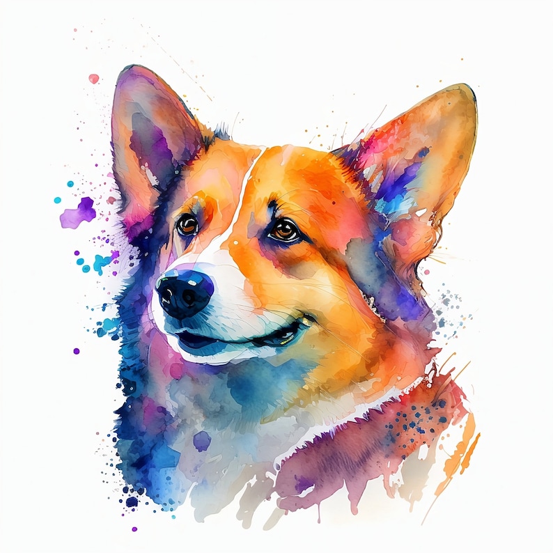 Watercolor Corgi Clipart Corgi Nursery Wall Decor Kids Room - Etsy