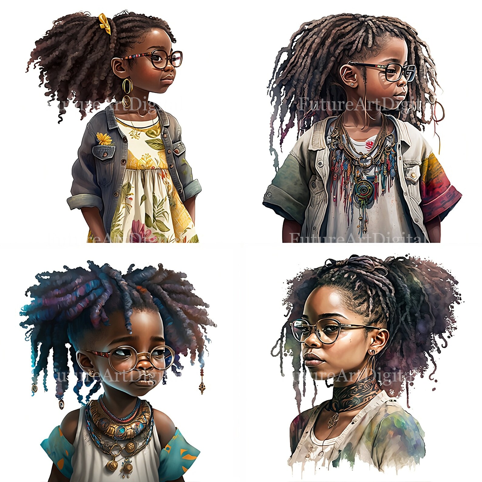 Watercolor Black Girl With Dread Loc Sublimation PNG, Dread Loc Girl ...