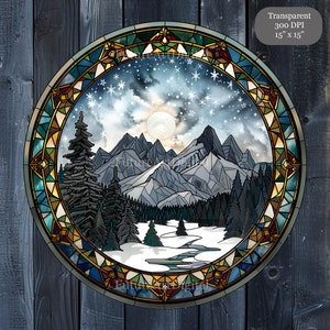 24 Stained Glass Winter Clipart, Snow Stained Glass Bundle, Winter ...