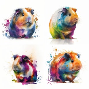 Guinea Pig Printable Clipart, Watercolor Guinea Pig Nursery Wall Art ...