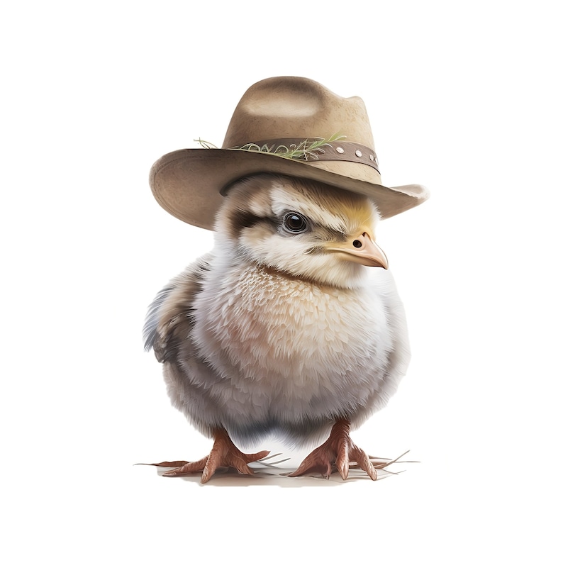 Watercolor Chicken in a Hat PNG Cowboy Chicken Digital - Etsy UK