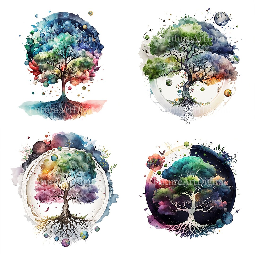 Watercolor Tree of Life Printable Wall Art, Tree of Life Sublimation ...