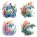 Watercolor Dolphin Sublimation PNG, Dolphin Printable Wall Art, Dolphin ...