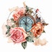 Watercolor Compass With Roses Sublimation PNG Compass Digital - Etsy