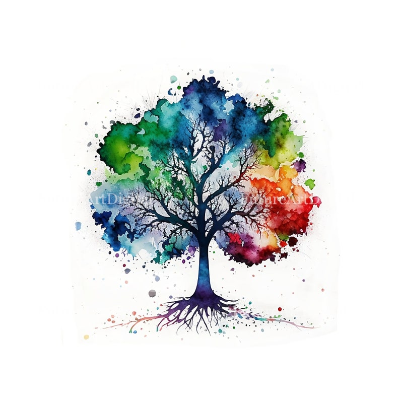 Watercolor Tree of Life PNG, Tree of Life Digital Clipart Wall Decor ...